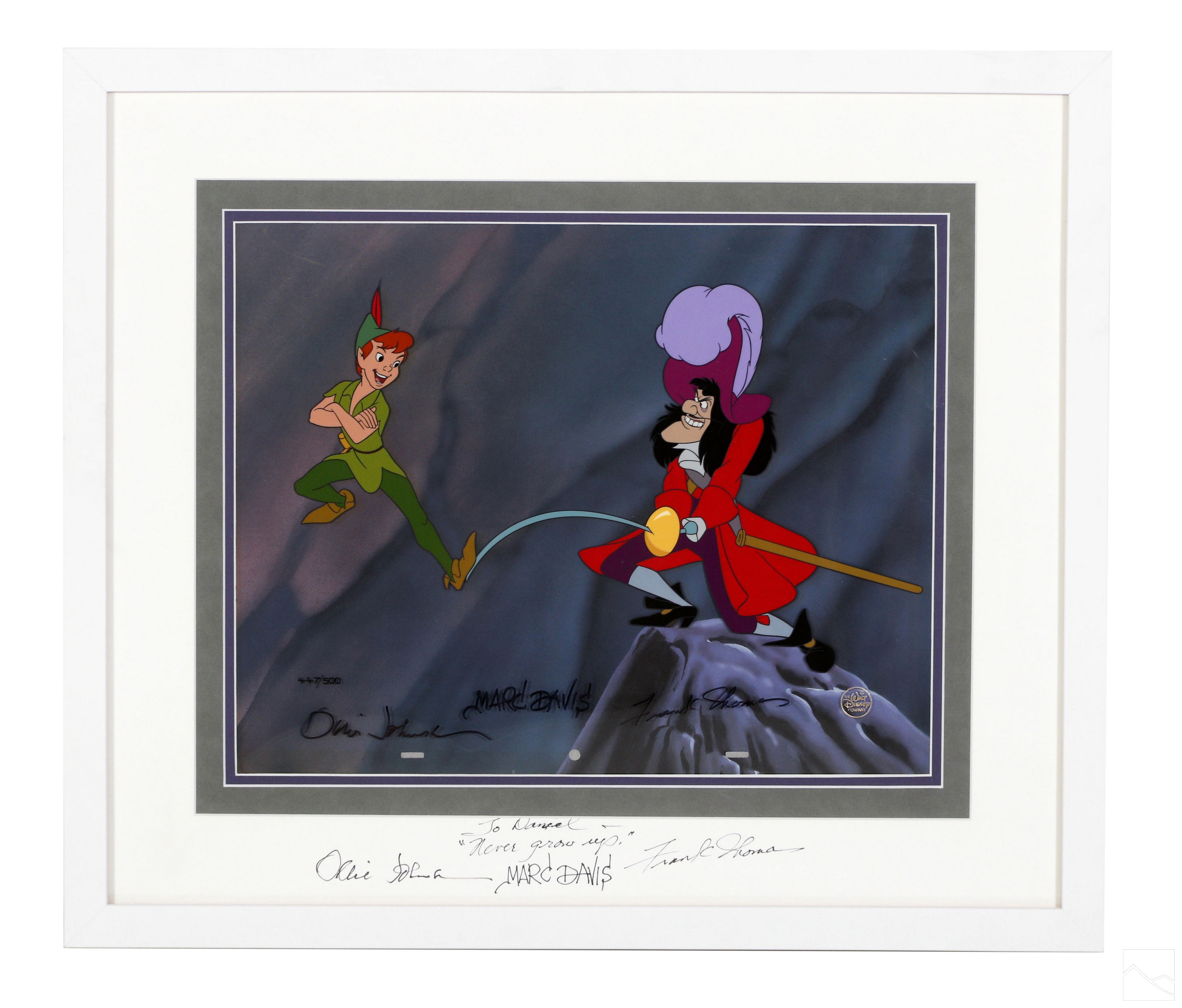 Walt Disney | Walt Disney PETER PAN & HOOK Animation Cel (1953) | MutualArt