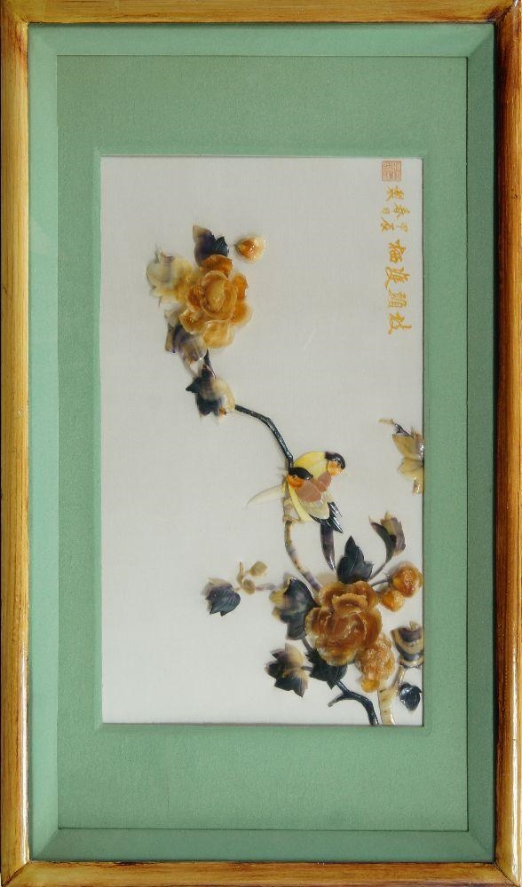 Chinese School | Three Chinese shell paintings | MutualArt