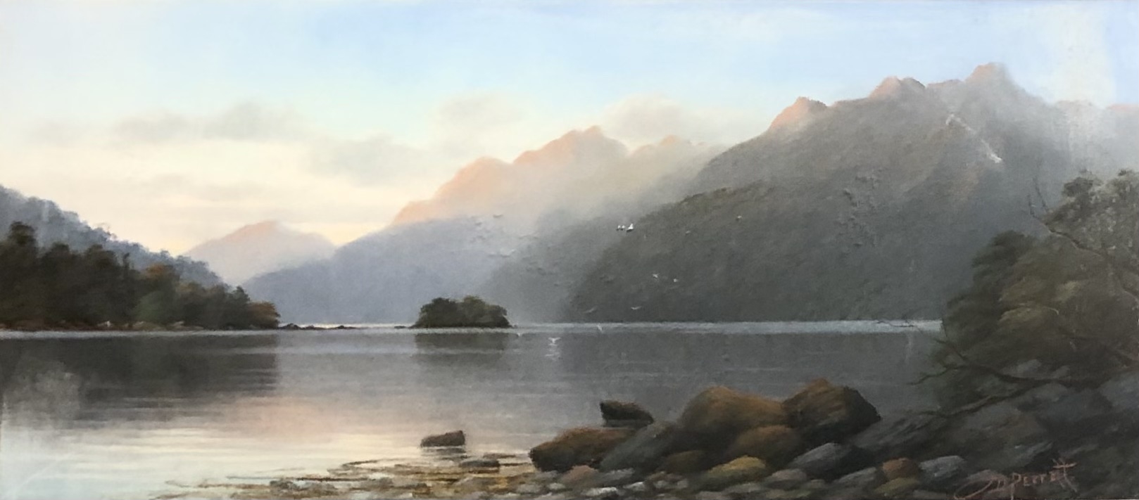 John Douglas Perrett | Lake and Mountain Scene | MutualArt