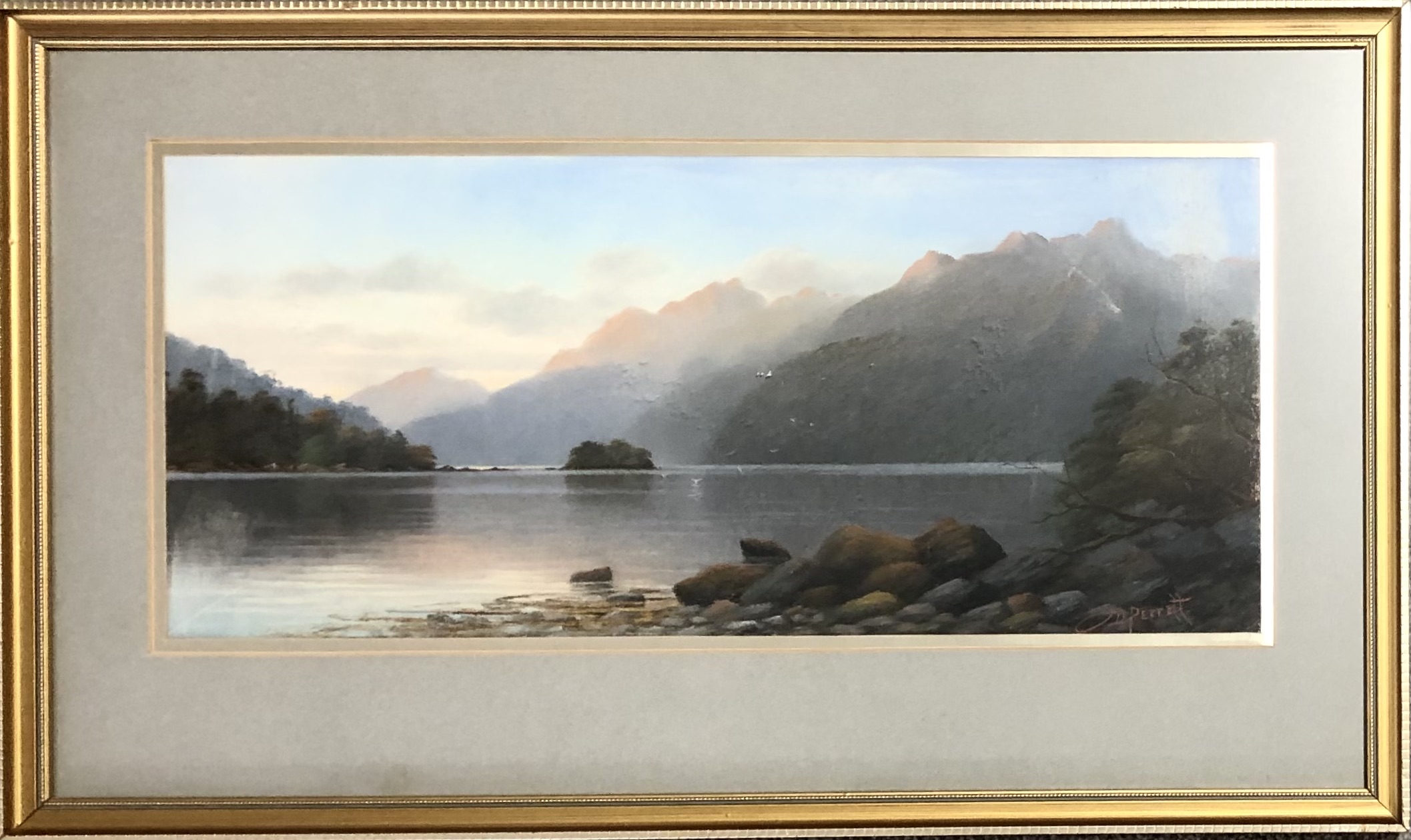 John Douglas Perrett | Lake and Mountain Scene | MutualArt