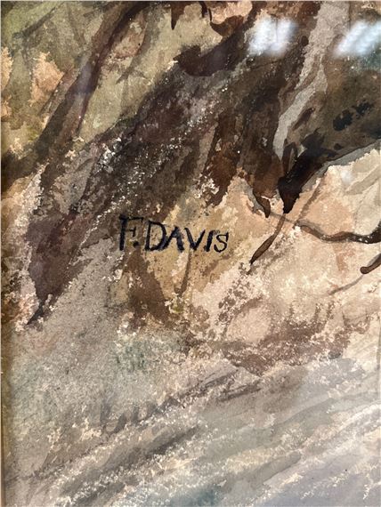 F. Davis | LARGE ANTIQUE WATERCOLOR (1900) | MutualArt