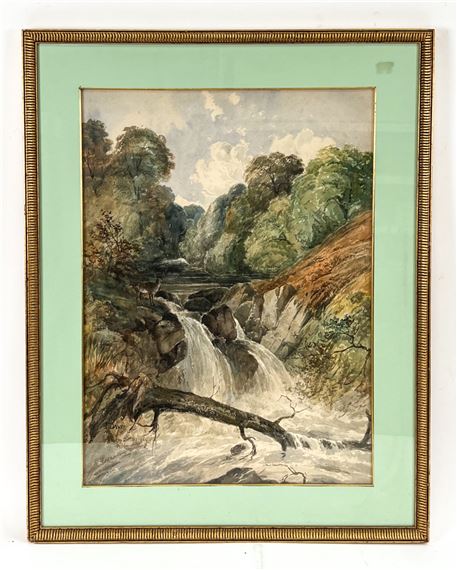 F. Davis | LARGE ANTIQUE WATERCOLOR (1900) | MutualArt