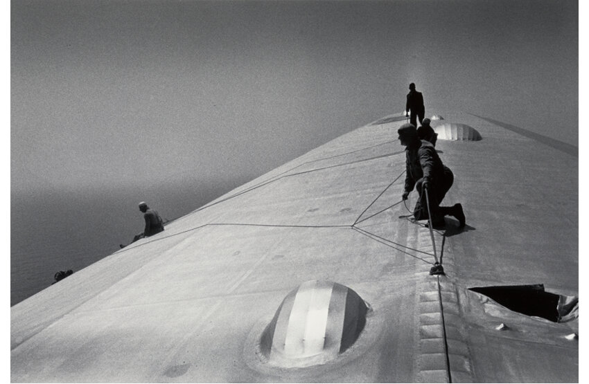 Alfred Eisenstaedt | Repairing the Hull of the Graf Zeppelin During the Flight Over the Atlantic ...