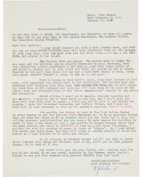 H.E. Muhammad Ahmad Mohammad Al Murr Al Falasi | Malcolm X Typed Letter ...