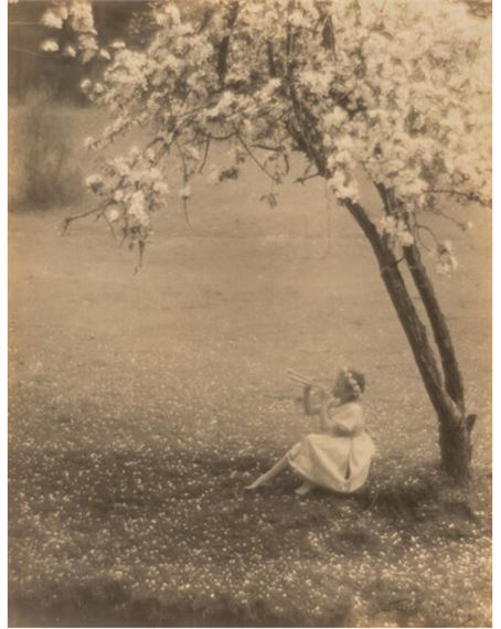 John Paul Edwards | Young Girl Playing a Flute (Circa 1900) | MutualArt
