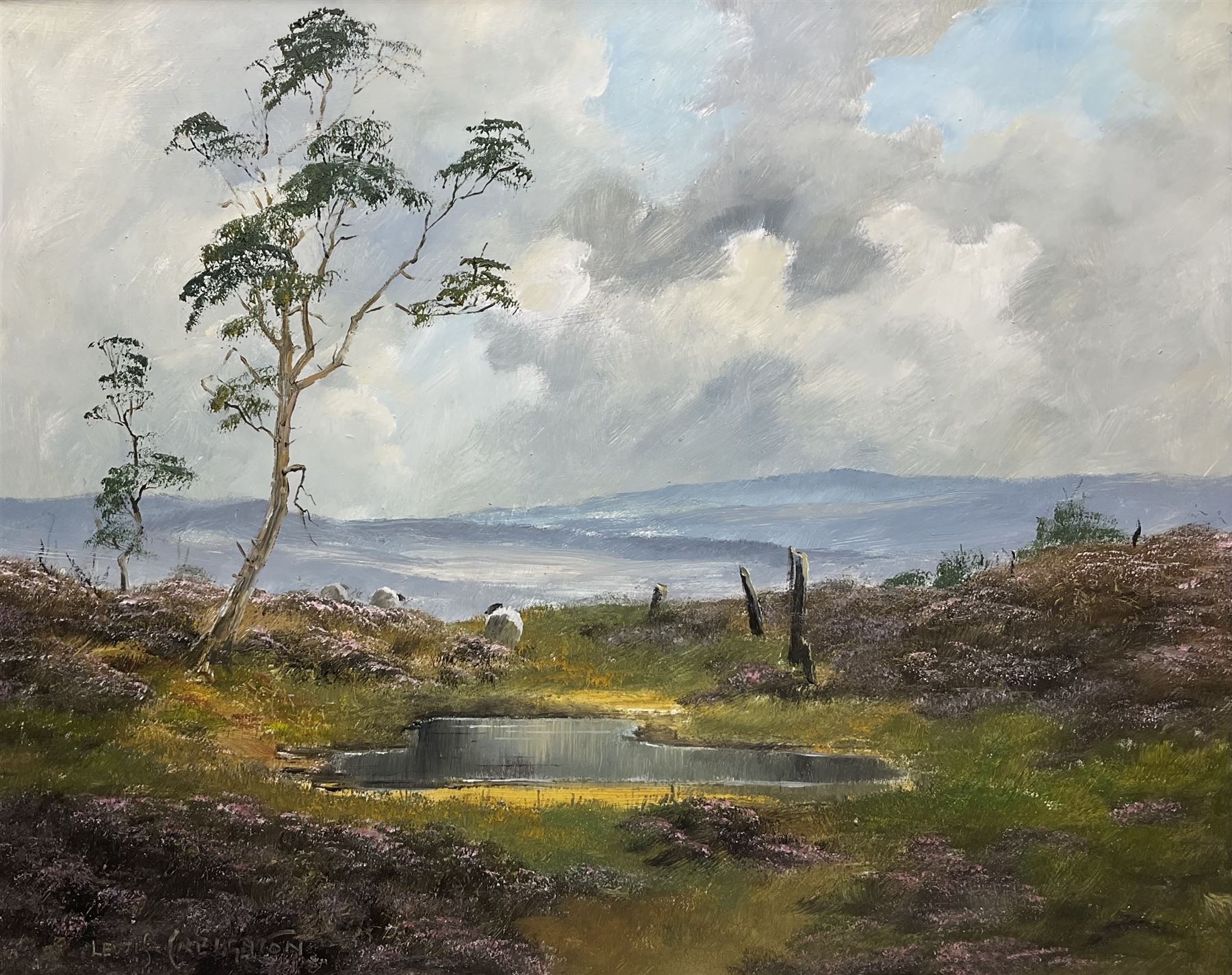 Lewis Creighton | Moorland Landscape with Sheep | MutualArt