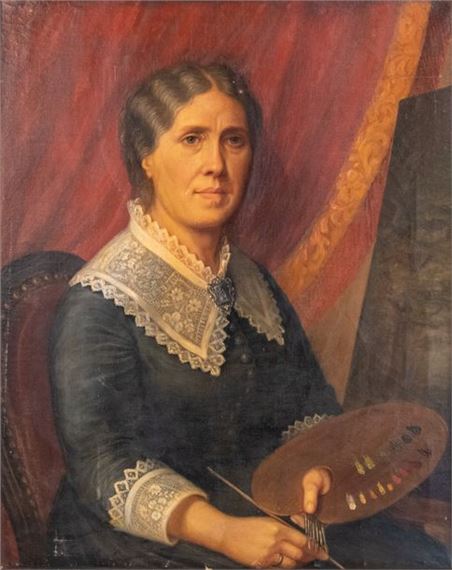 French School, 19th Century | Autoportrait d’une artiste peintre à la ...