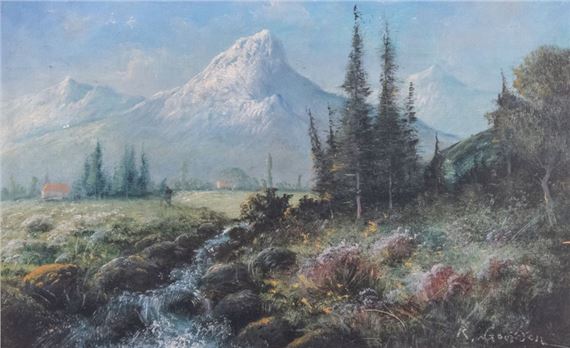 R. Gourdon | Paysage de montagne au torrent | MutualArt