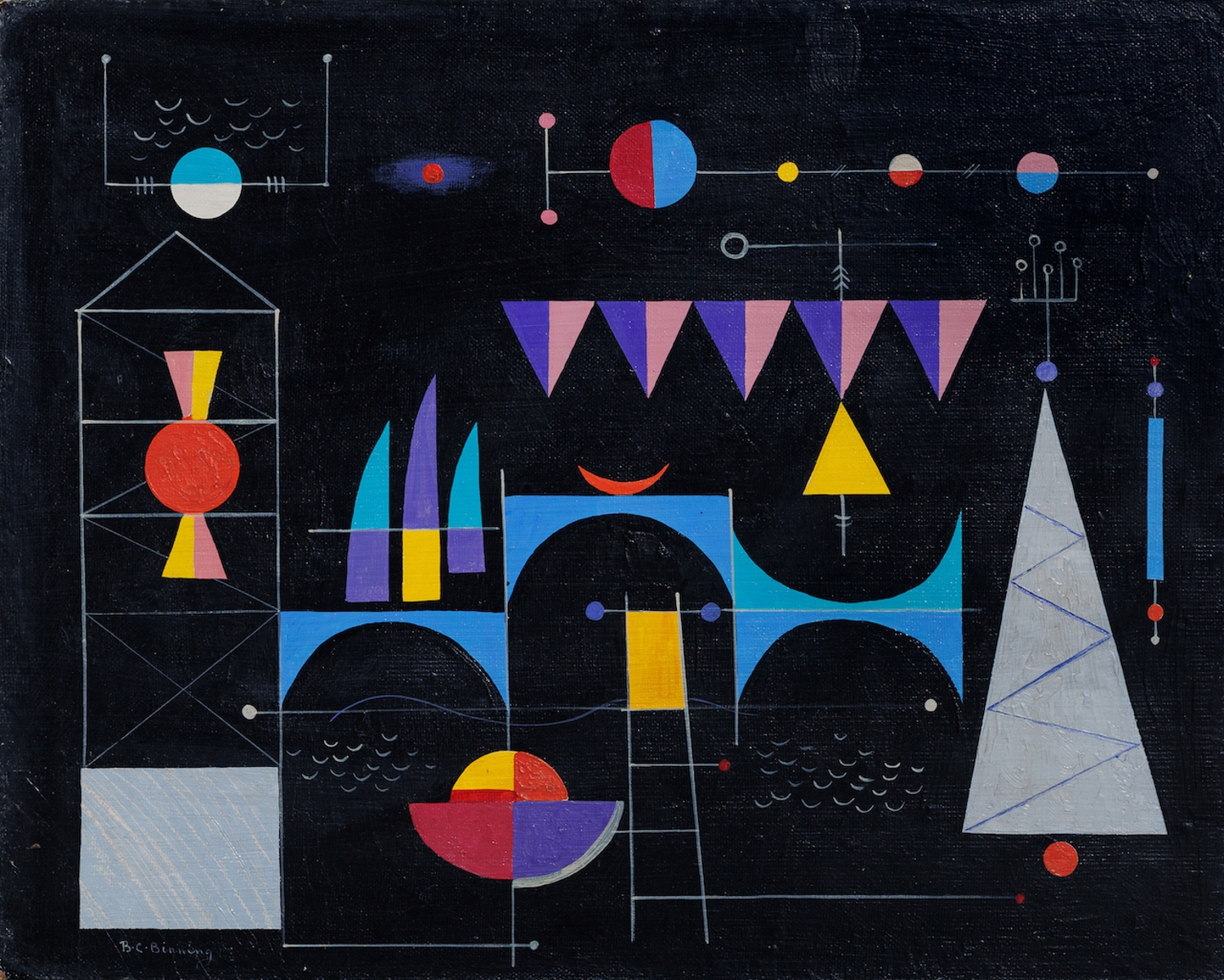 Bertram Charles Binning | Night Bridges (1953) | MutualArt