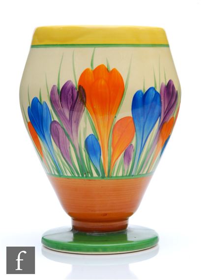 Clarice Cliff | Clarice Cliff - Crocus - A shape 363 'Goblet' vase ...