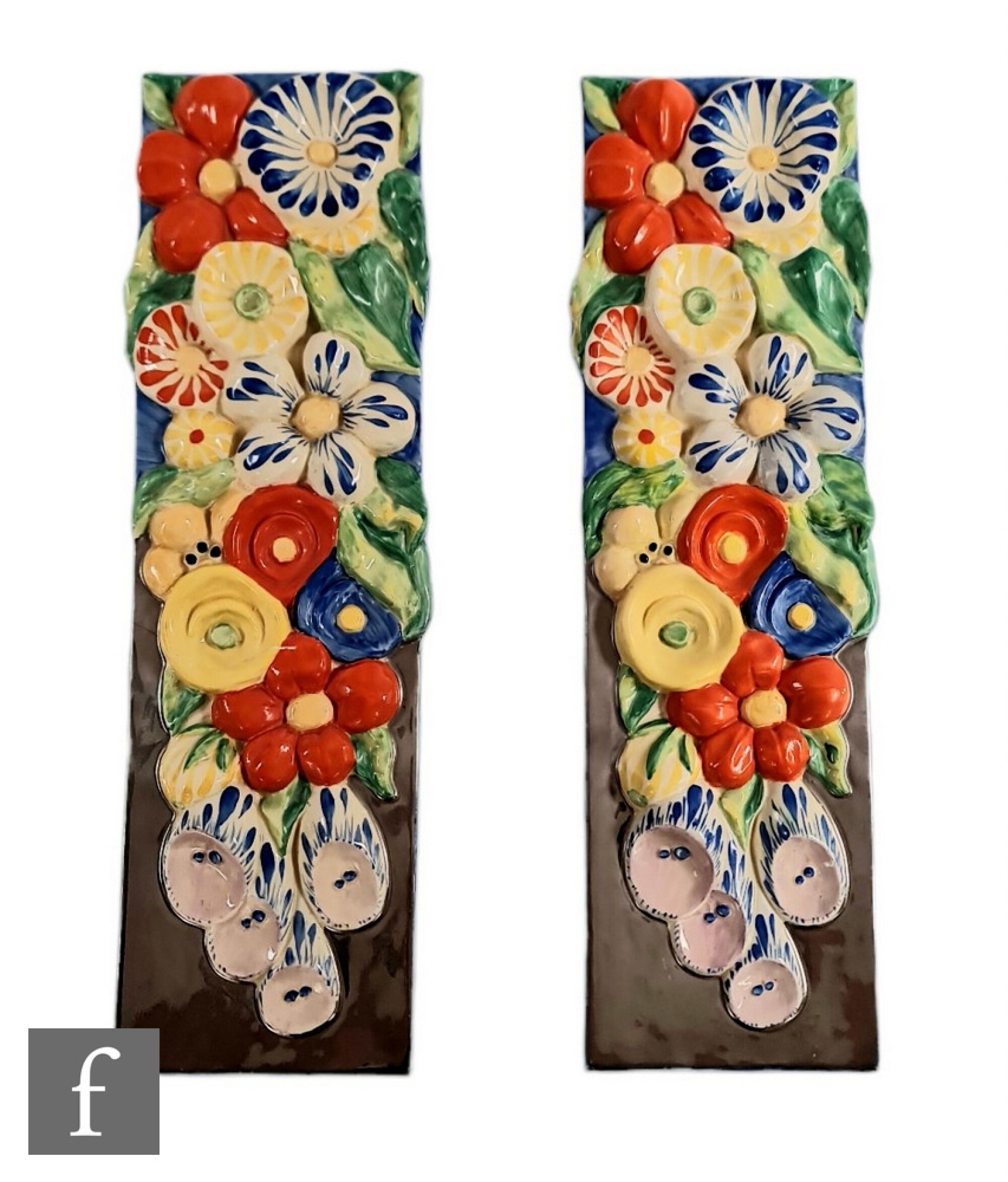 Clarice Cliff | Clarice Cliff - Floral Bouquet - A pair of wall plaques ...