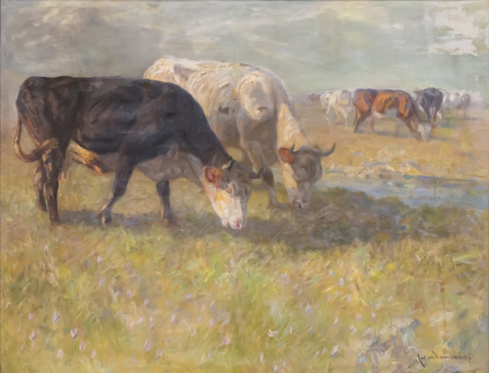 Carl Ritter von Dombrowski | Krávy na pastvě (1910) | MutualArt