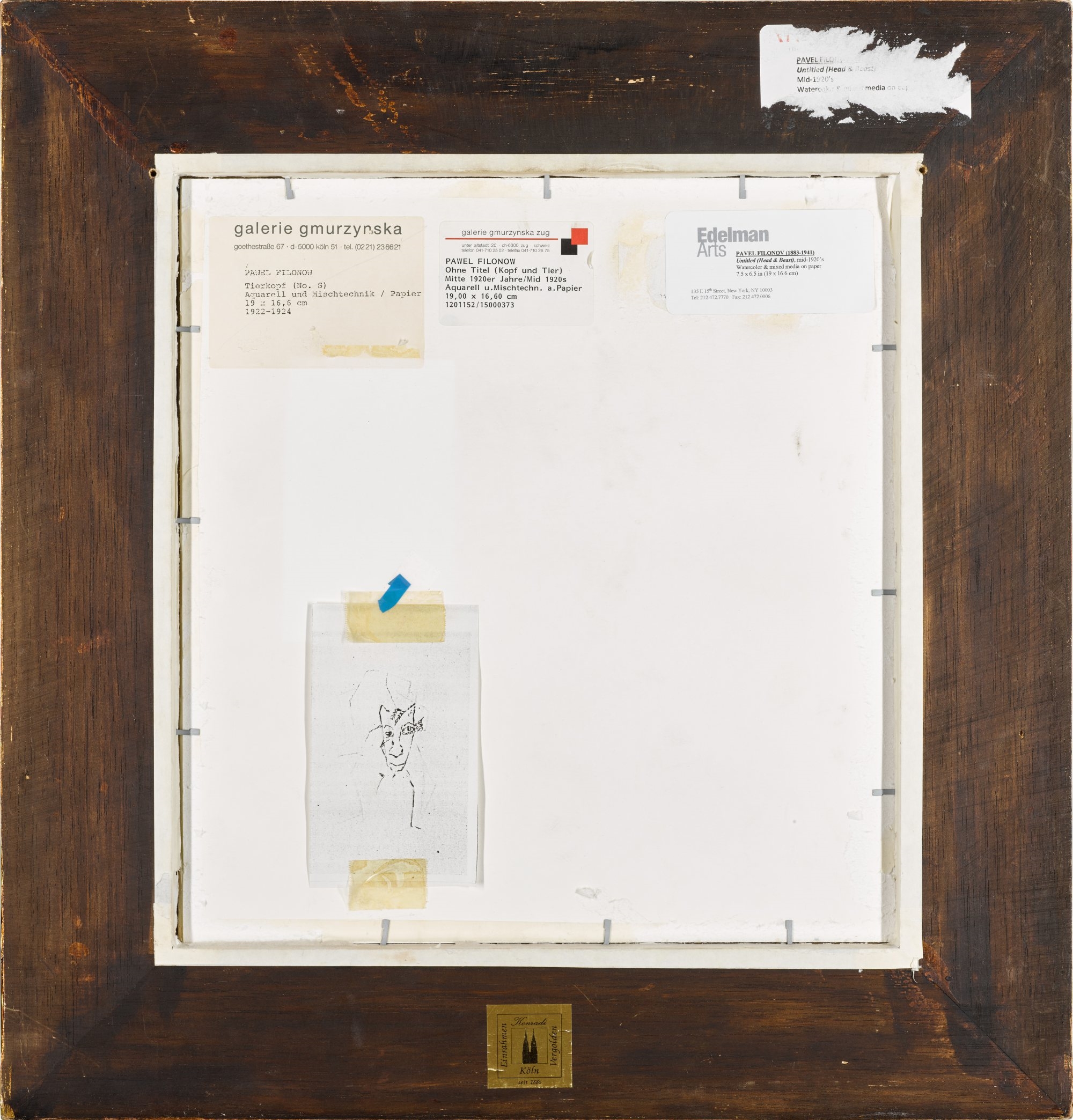 Pavel Filonov | Untitled (Head and Beast) (Mid 1920s) | MutualArt