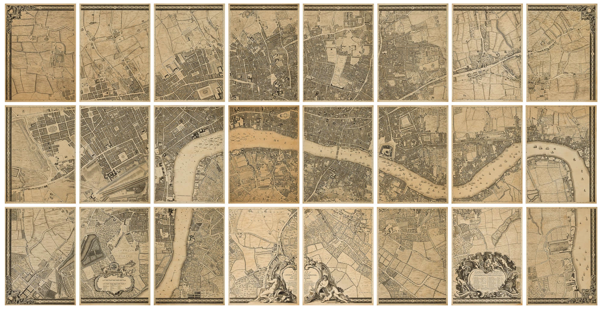 John Rocque | A Plan of the Cities of London and Westminster and ...
