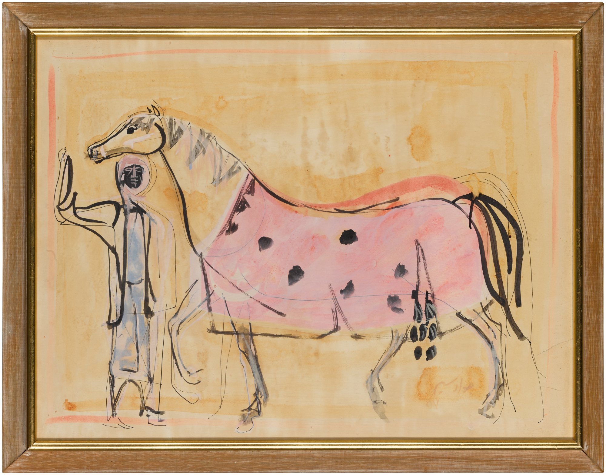 Jewad Selim | Untitled (Man and Horse) (1957) | MutualArt