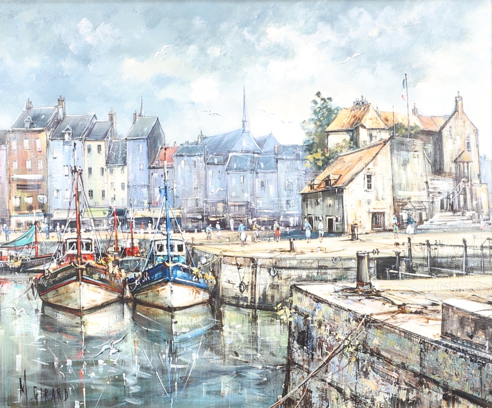 Michel Girard | French harbour scene with figures 52cm x 63cm (1939 ...