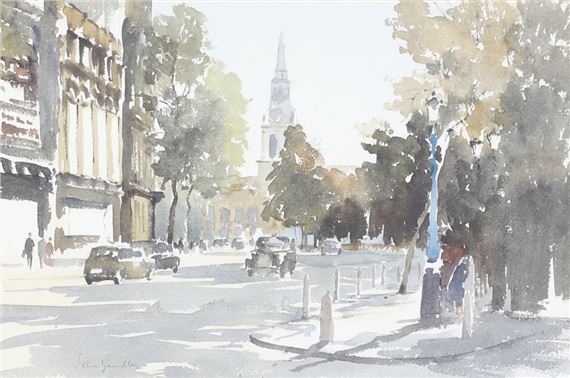 John Yardley | London street scene with figures | MutualArt