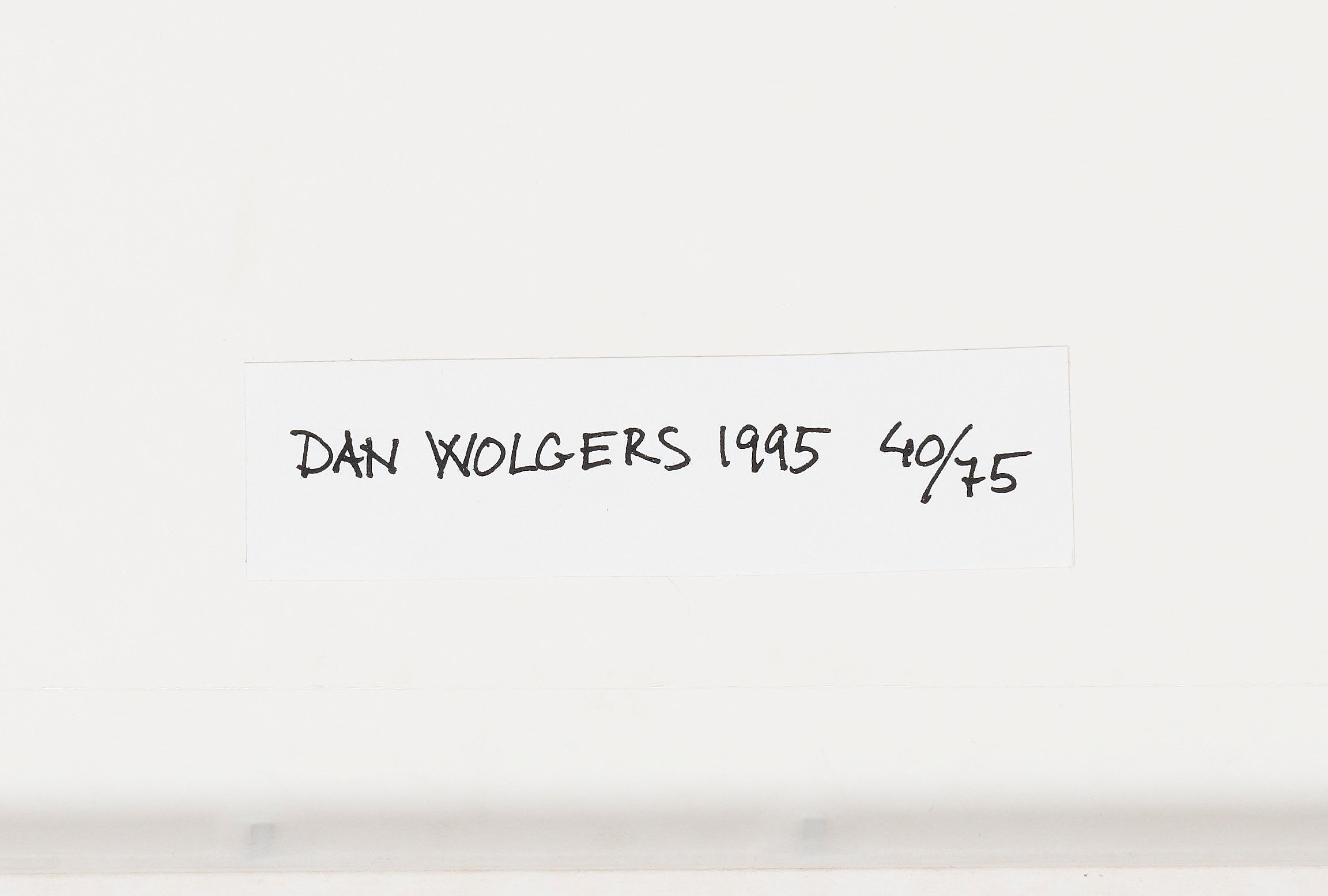 Dan Wolgers | Här slutar allmän väg (1995) | MutualArt