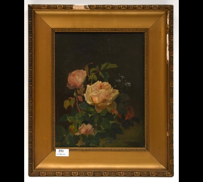 Alexandre Debrus | Nature morte aux roses (1880) | MutualArt