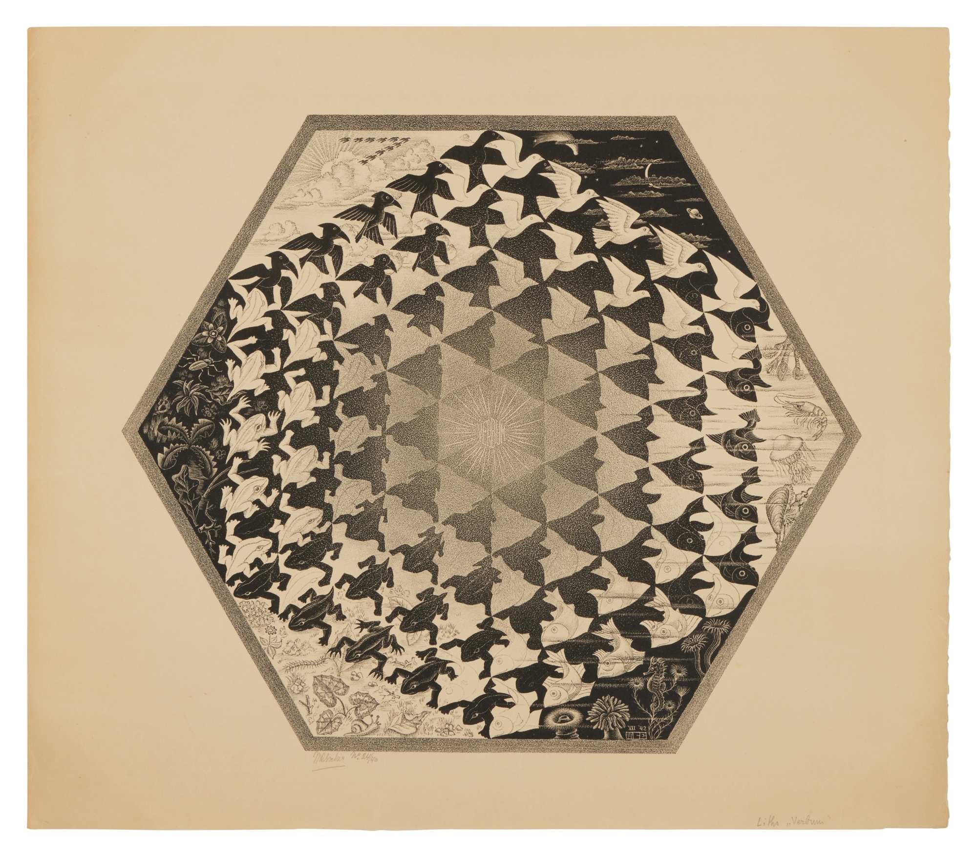 Maurits Cornelis Escher | Verbum (1942) | MutualArt