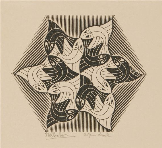 Maurits Cornelis Escher | Untitled (Fish, vignette) (1955) | MutualArt