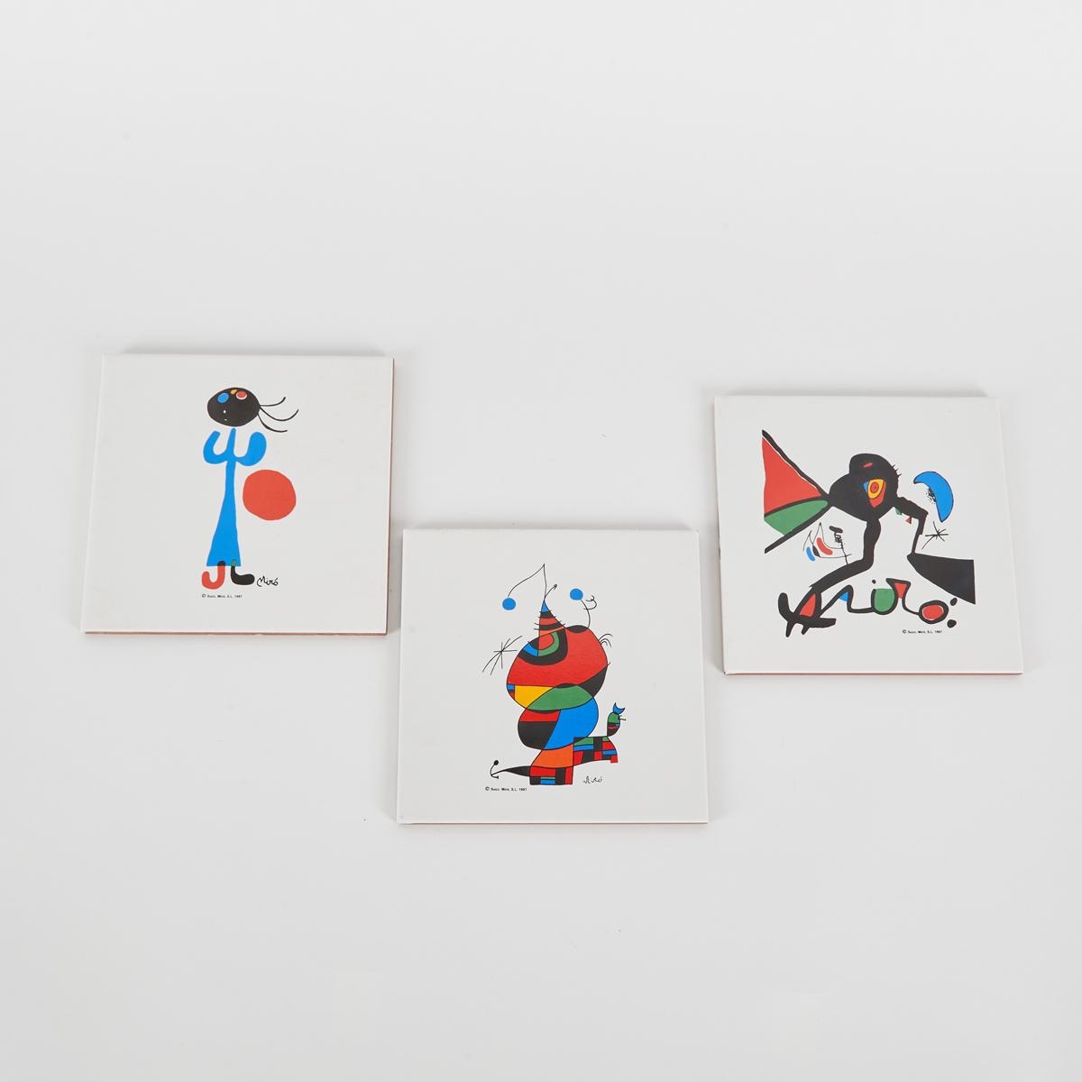 Joan Miró | A Set Of Three Joan Miro Tiles | MutualArt