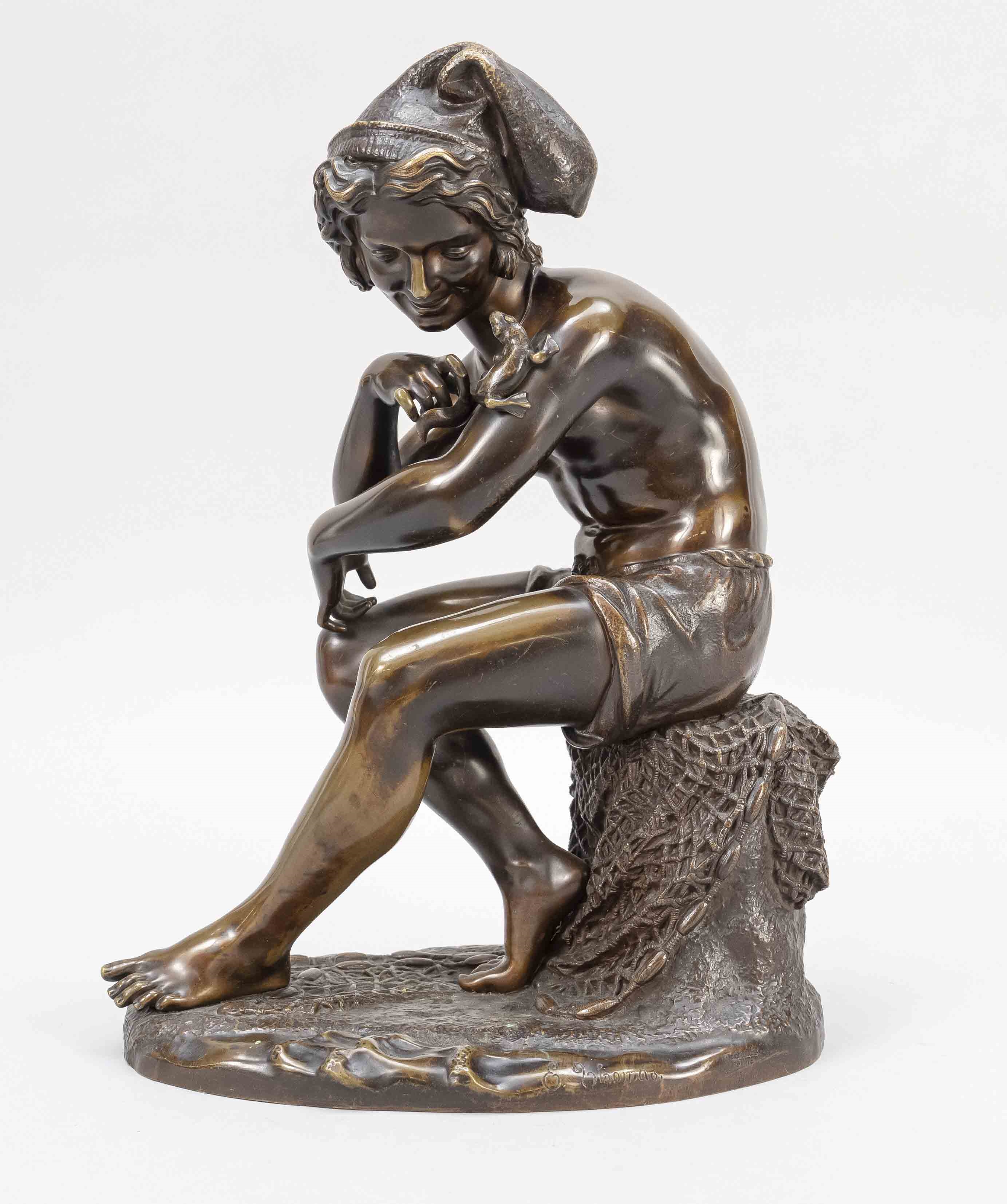 Emile Eugène Thomas | Italian fishing boy with lizard | MutualArt