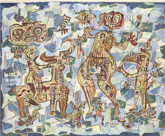 Fritz Kreidt | Composition with grotesque figures | MutualArt