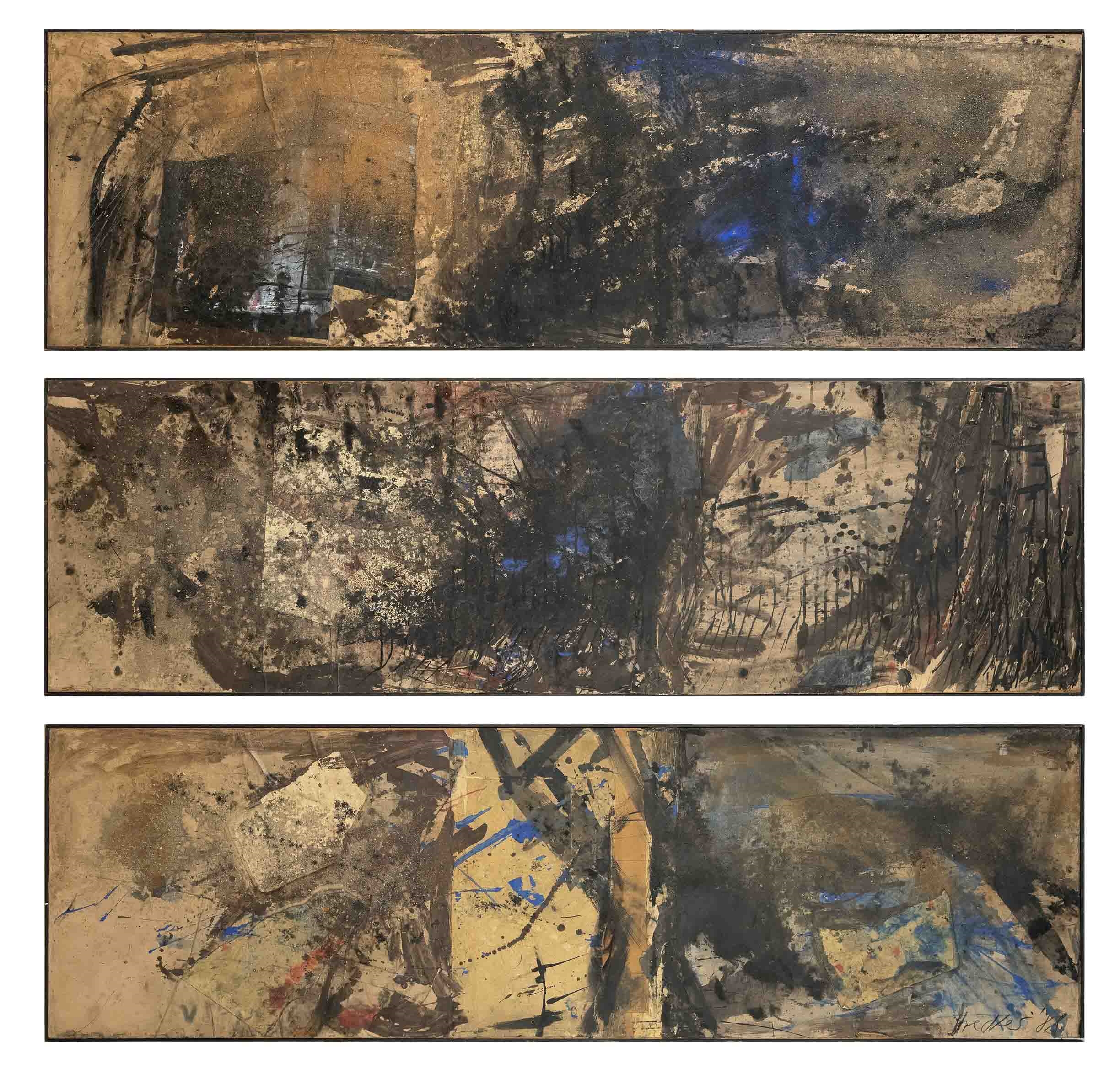 Renee Strecker | Informal composition, triptych ''Für die Erde'' (For ...