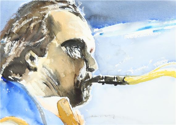Alan Luff | portrait of saxophone player | MutualArt