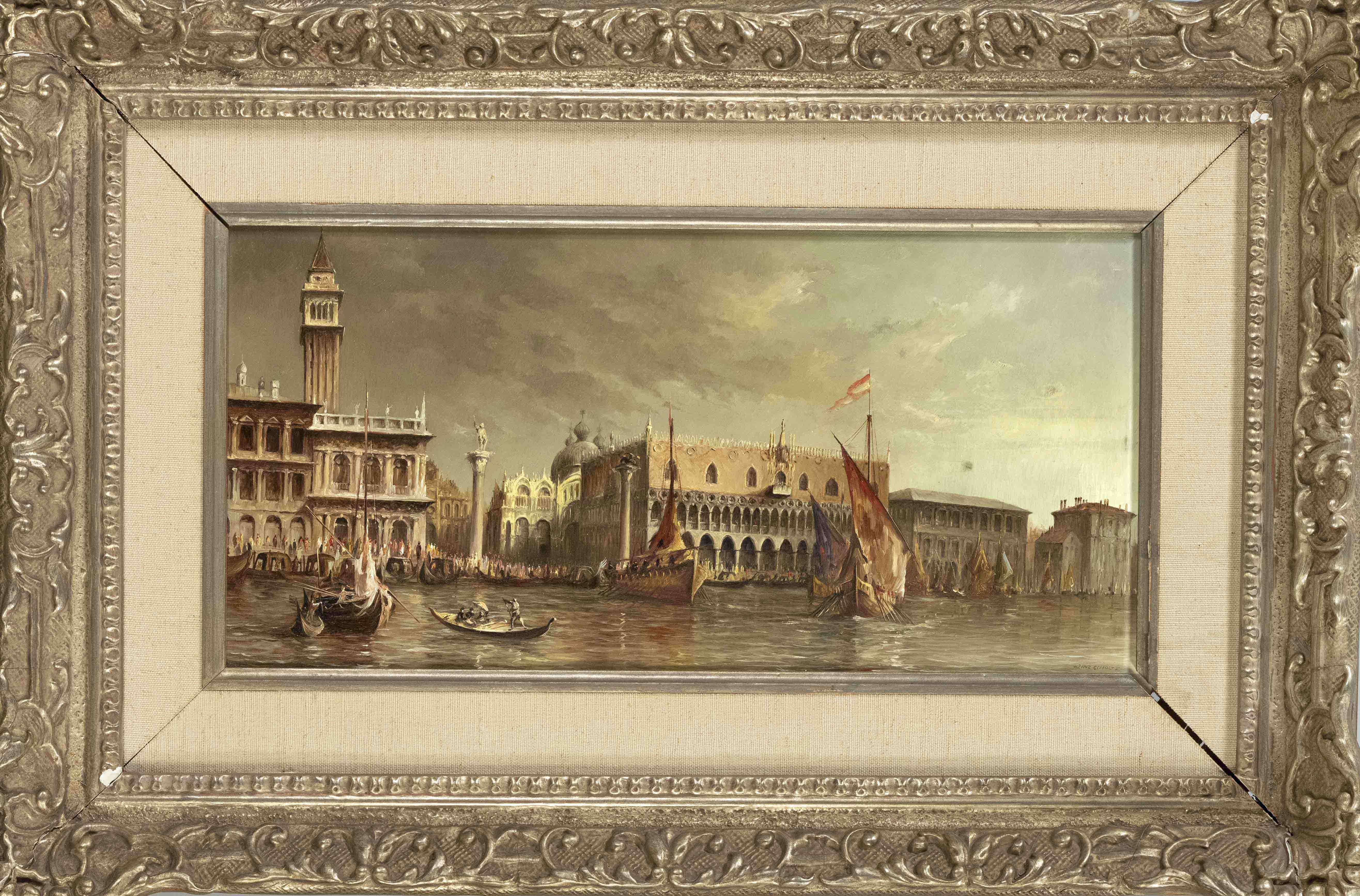Heinz Scholz | View of Venice with rich staffage | MutualArt