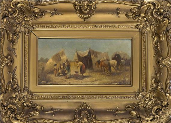 Adolf Constantin Baumgartner-Stoiloff | Gypsy camp | MutualArt