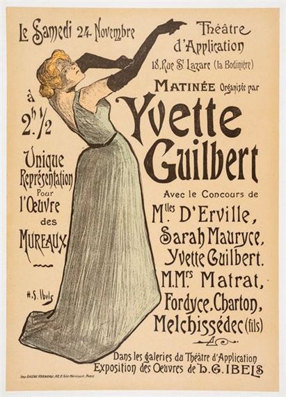 Henri Gabriel Ibels | Yvette Guilbert. Affiche pour le Théâtre d ...