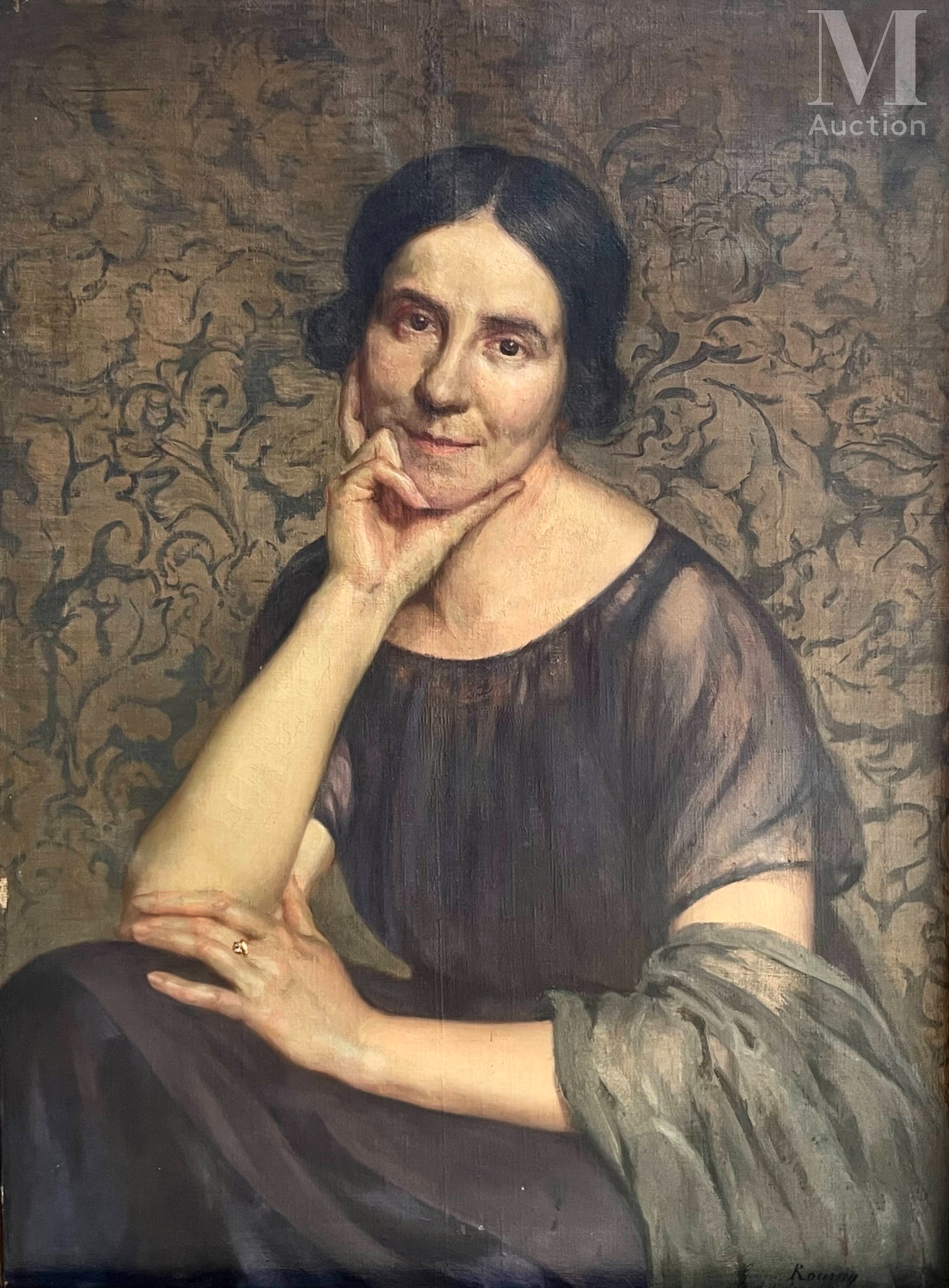 Georges Roussin | Portrait de femme pensive | MutualArt