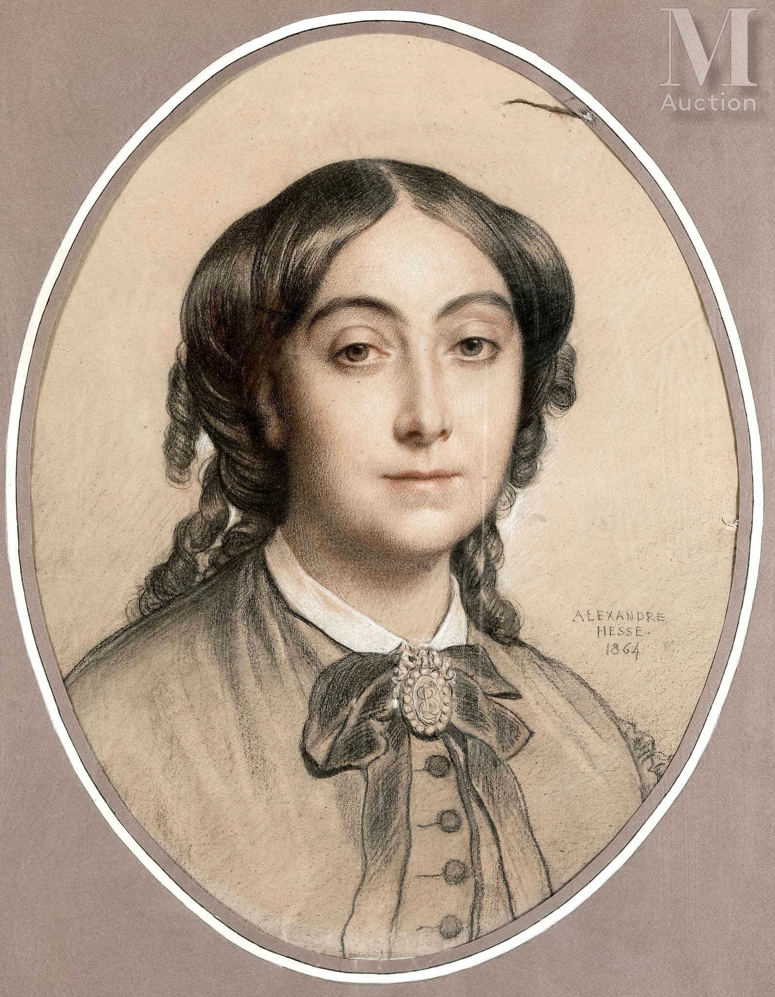 Alexandre Hesse | Portrait de jeune fille (1864) | MutualArt