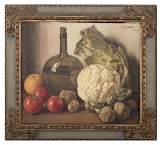 Rafael Cantarero | BODEGÓN CON FRUTAS Y VERDURAS (1940) | MutualArt