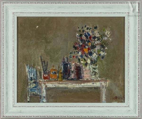 Alain Mathiot | La table du peintre au bouquet de fleurs | MutualArt
