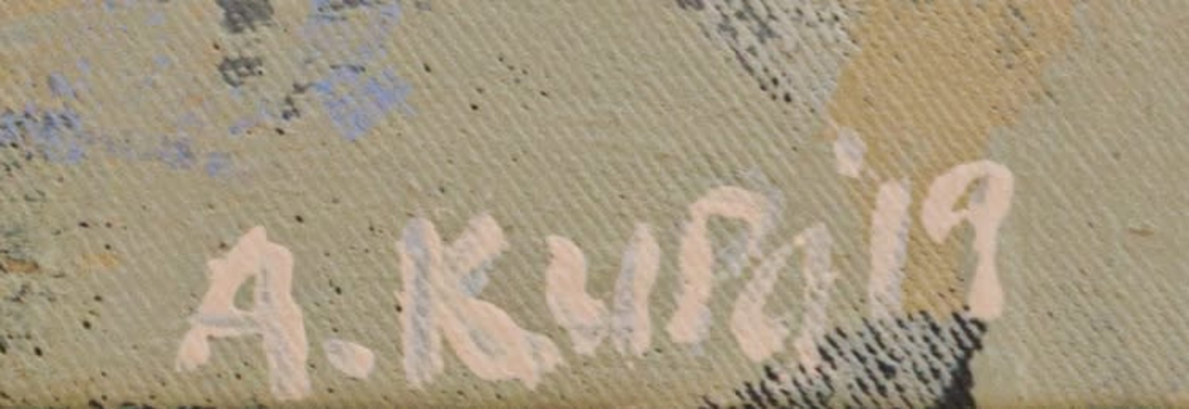 Asanda Kupa | Abstract Composition with Orange and Green Figures ...