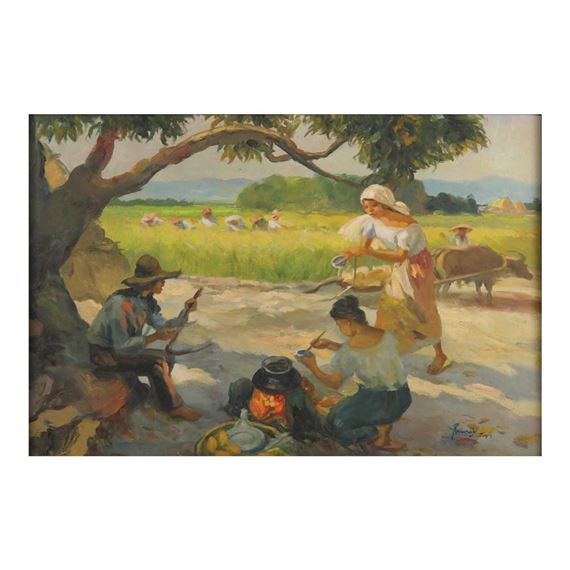 Pablo Amorsolo | Under the Mango Tree (1917) | MutualArt
