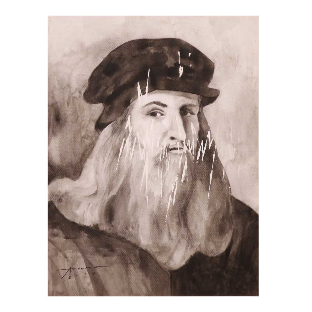 Mark Arcamo | Portrait of Leonardo Da Vinci (2015) | MutualArt