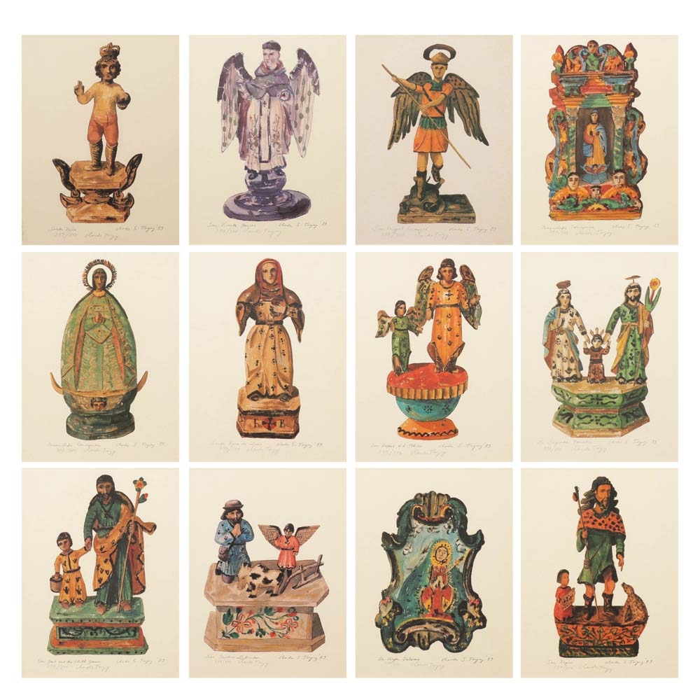 Claude Tayag | A Set of Twelve Framed Philippine Folk Santos from ...