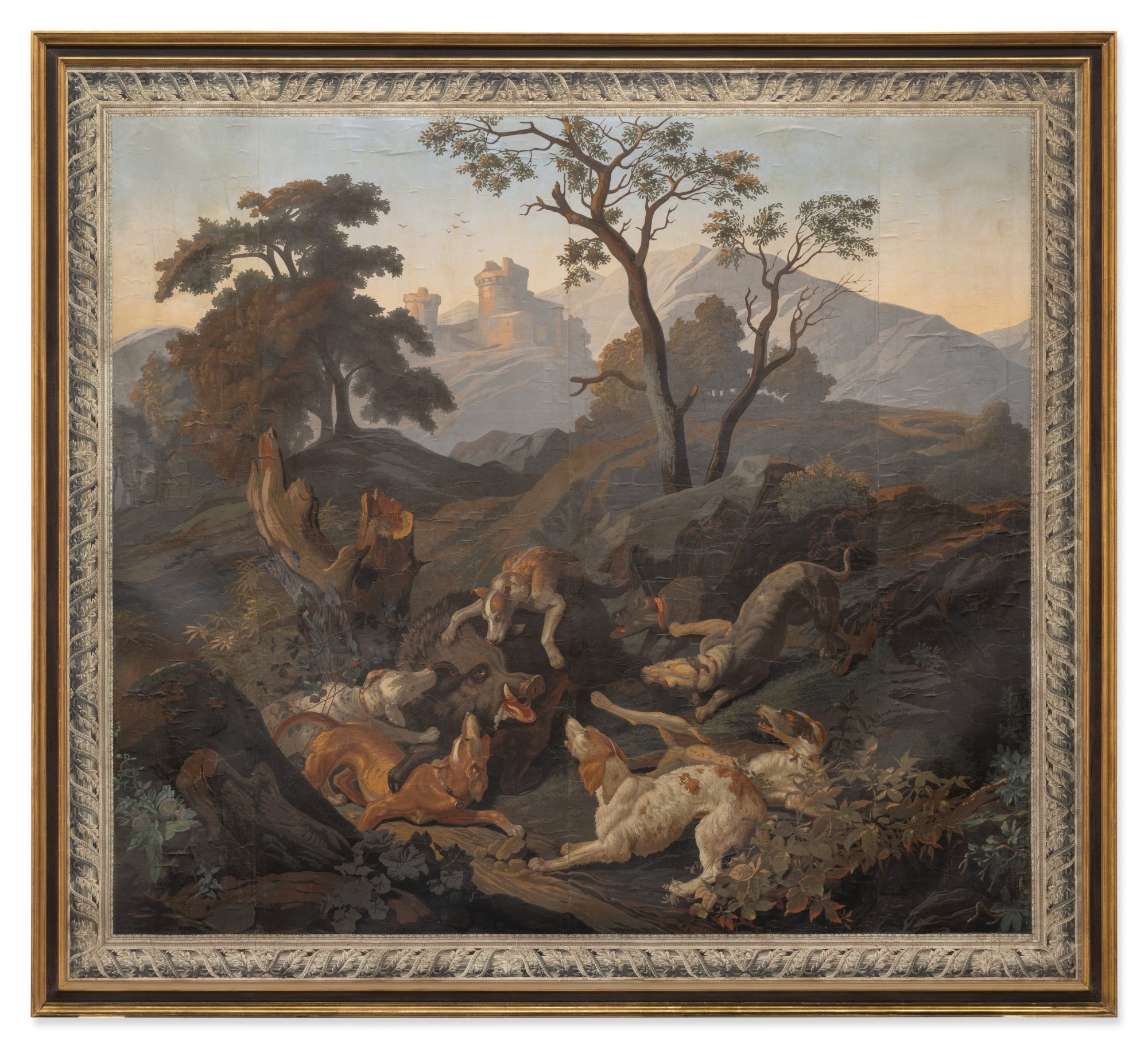 Antoine Dury | A Wallpaper panel depicting a Hunt Scene Chasses au ...