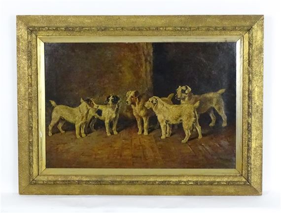 John Emms | Manner of John Emms, Oil on canvas, An interior | MutualArt