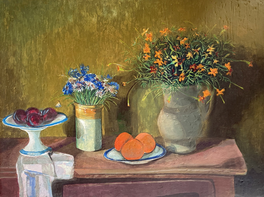 Margaret Olley | Still Life with Flowers Plums and Oranges (1998 ...