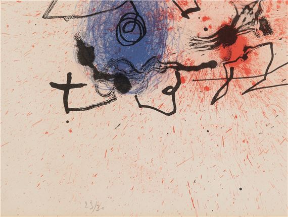 Joan Miró | SERIES II, BLUE AND RED (MOURLOT 293) (1961) | MutualArt