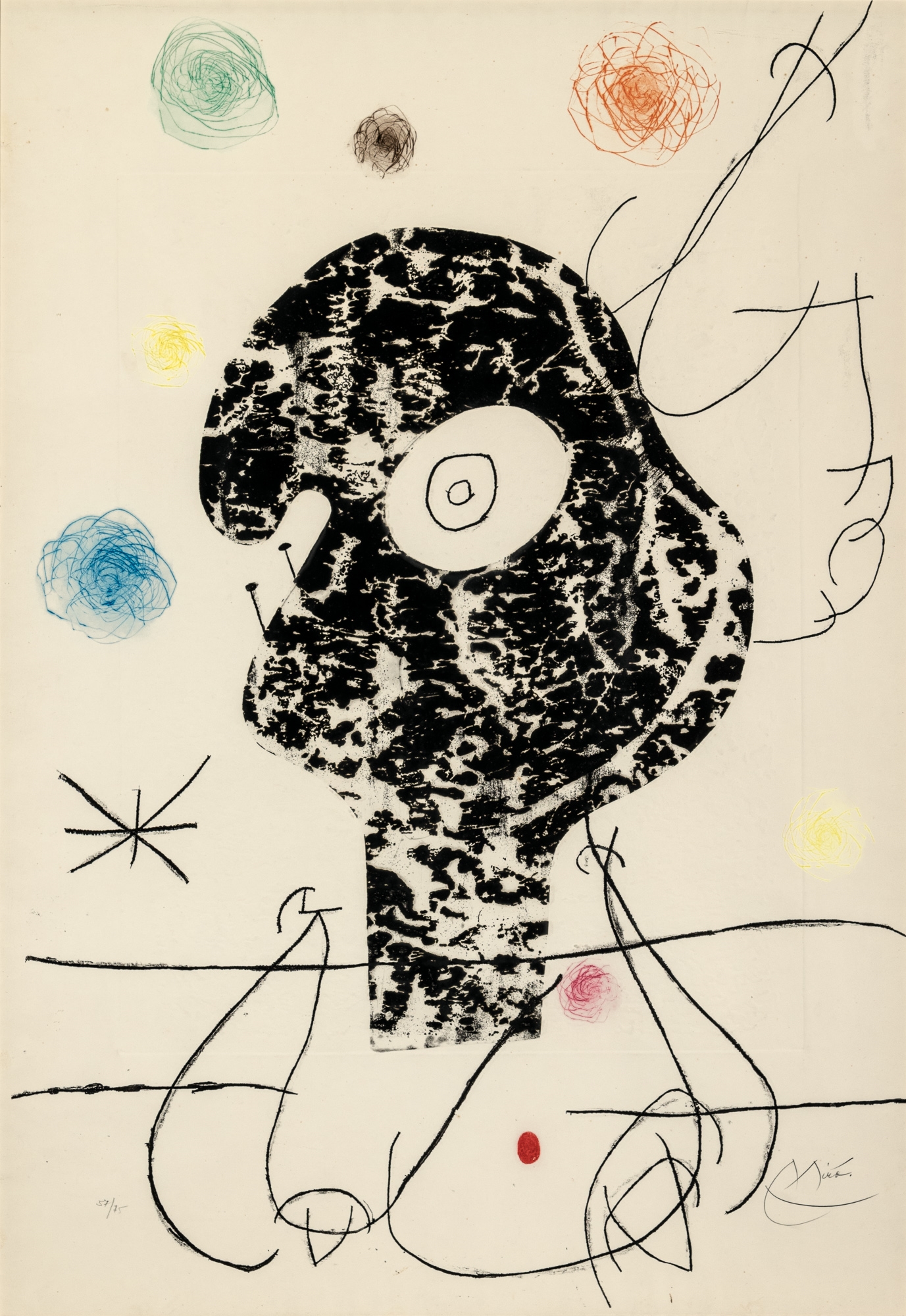 Joan Miró | SERIES II, BLUE AND RED (MOURLOT 293) (1961) | MutualArt