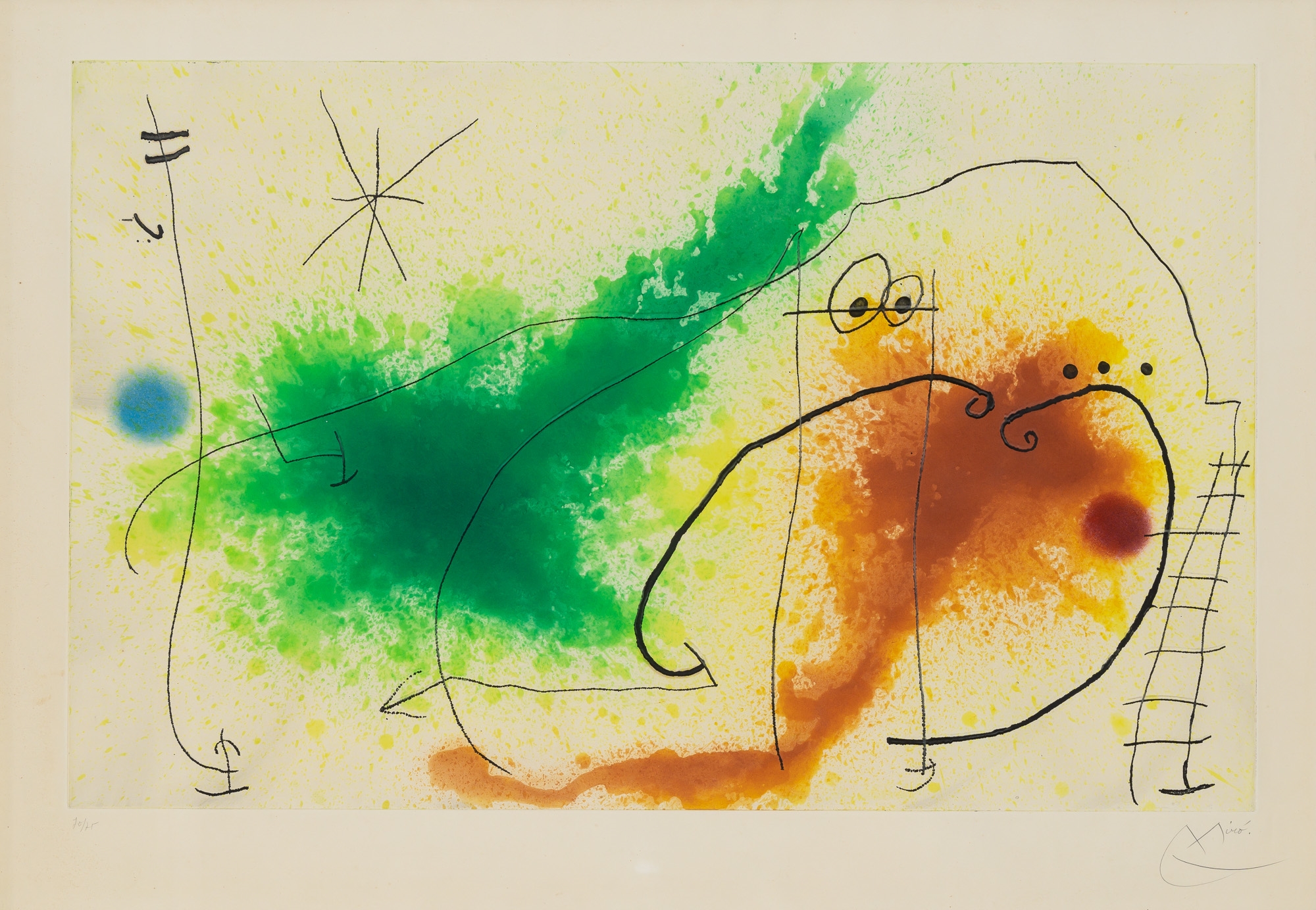 Joan Miró | SERIES II, BLUE AND RED (MOURLOT 293) (1961) | MutualArt