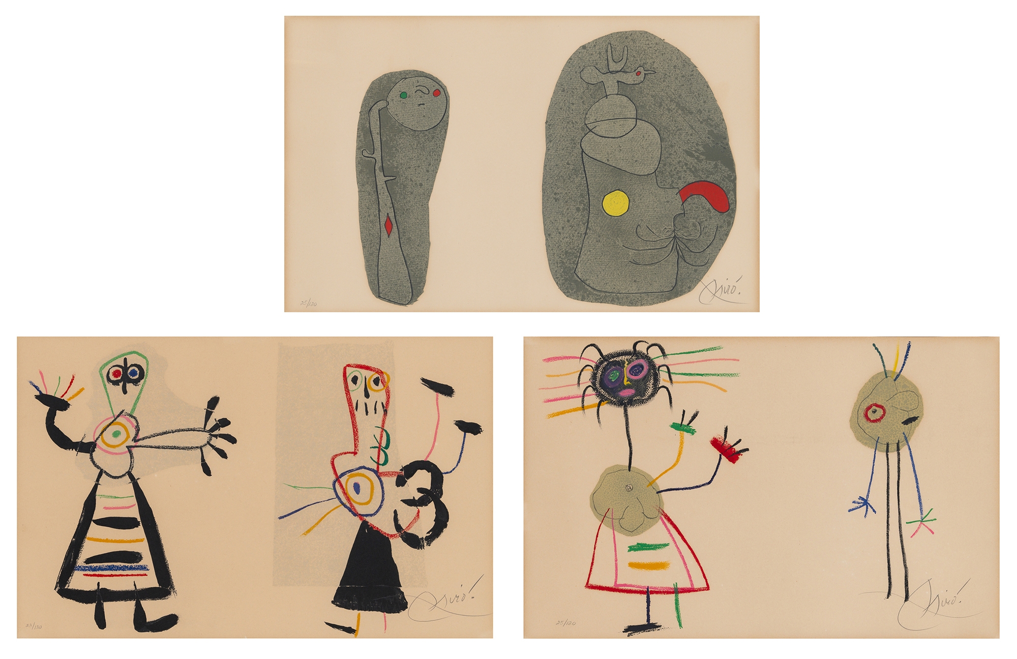 Joan Miró | SERIES II, BLUE AND RED (MOURLOT 293) (1961) | MutualArt