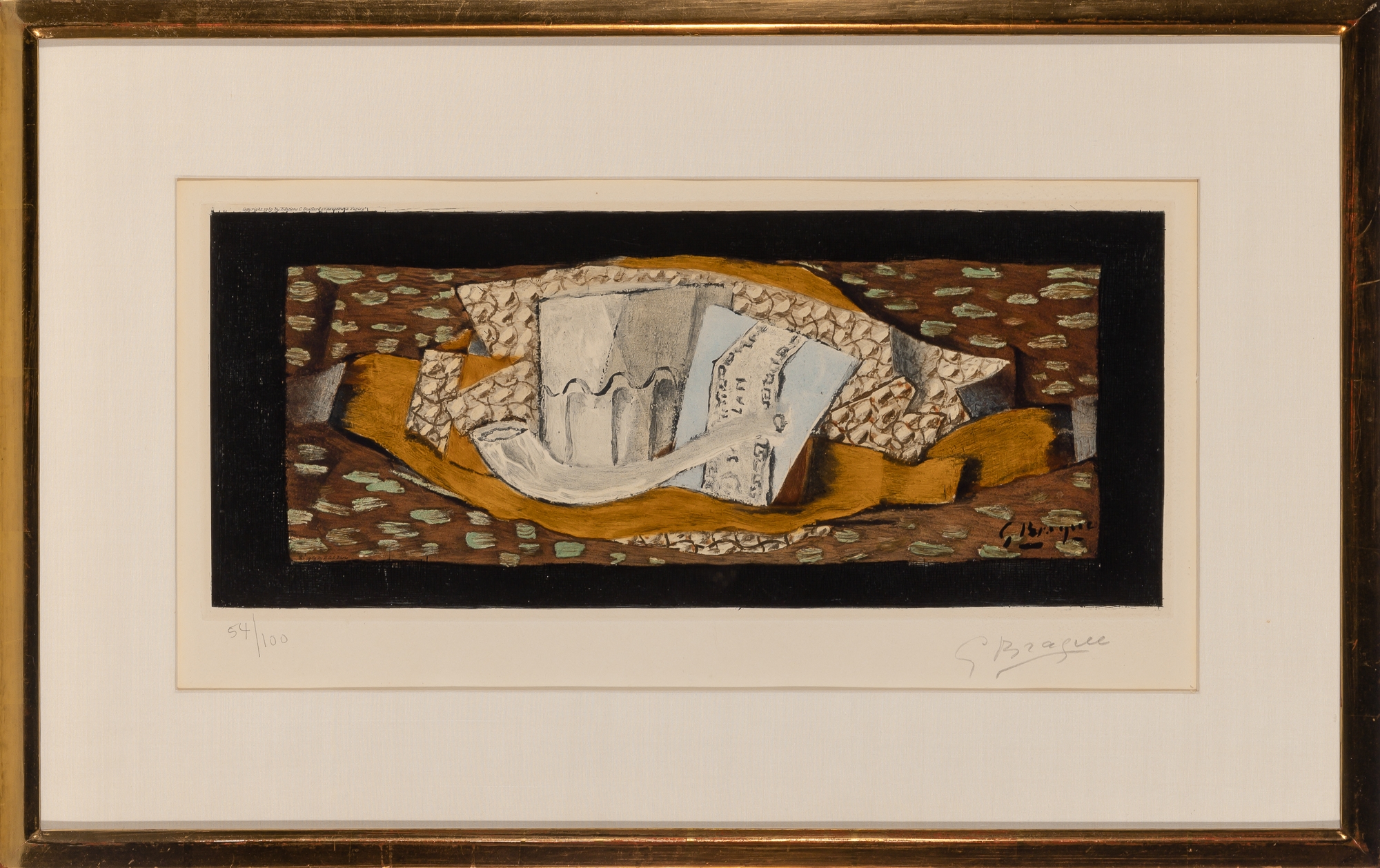 Georges Braque | NATURE MORT AU VERRE ET LA PIPE (1959) | MutualArt