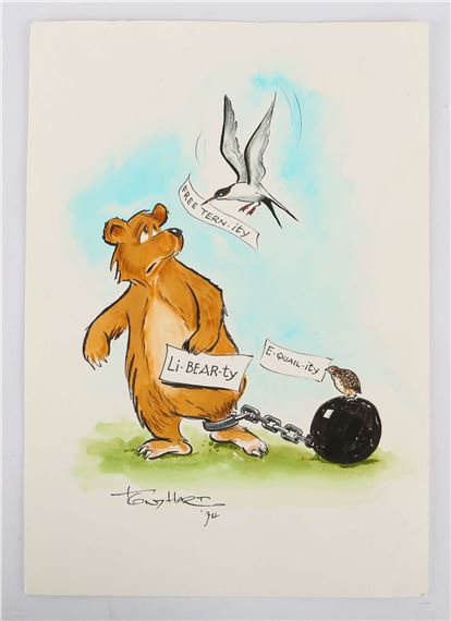 Tony Hart | Li-bear-ty (1994) | MutualArt
